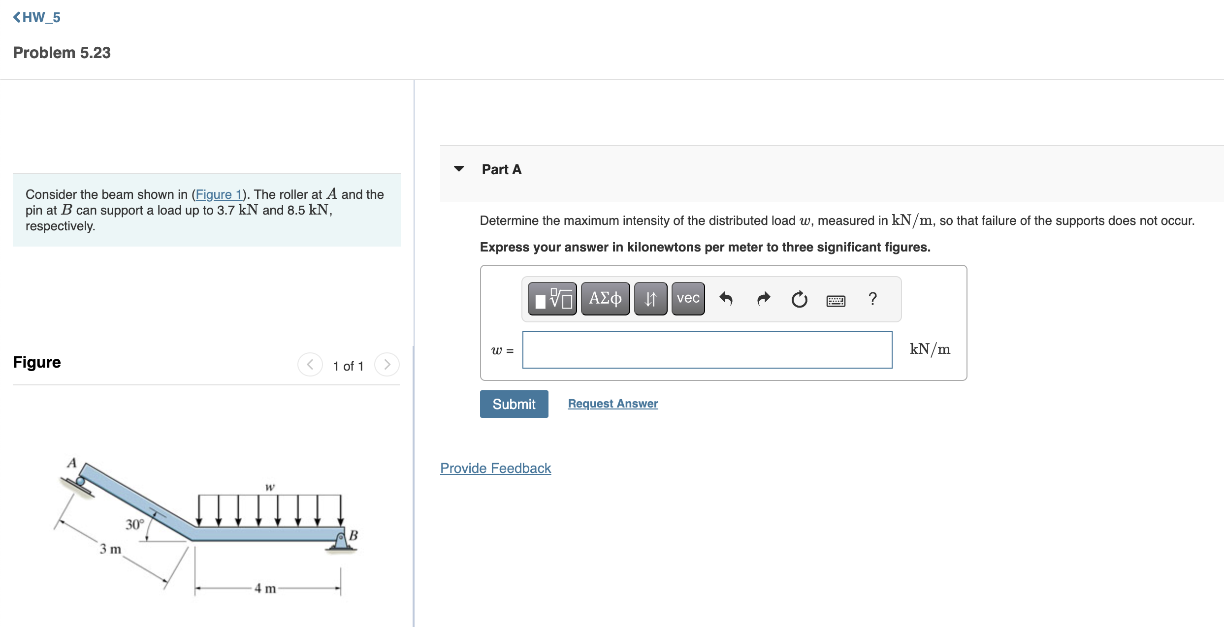 Solved Problem 5.23Consider the beam shown in (Figure 1). | Chegg.com
