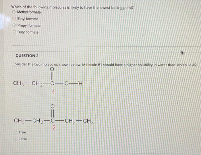 Solved Which of the following molecules is likely to have | Chegg.com