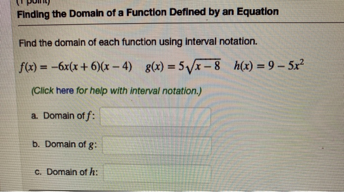 Solved Finding the Domain of a Function Defined by an | Chegg.com