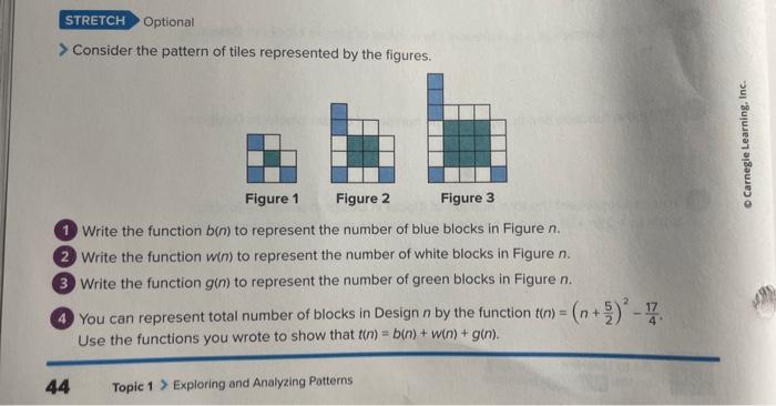 Solved Consider the pattern of tiles represented by the | Chegg.com