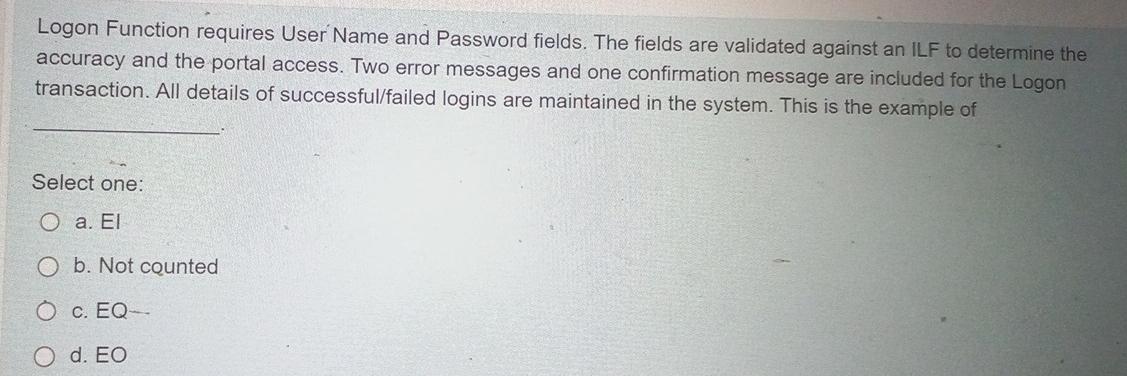 Solved Logon Function requires User Name and Password | Chegg.com