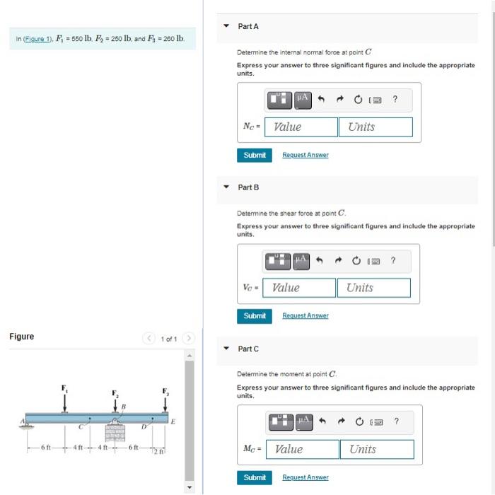 Solved In (Figure 1), F1=550lb,F2=250lb, and F3=200lb. | Chegg.com