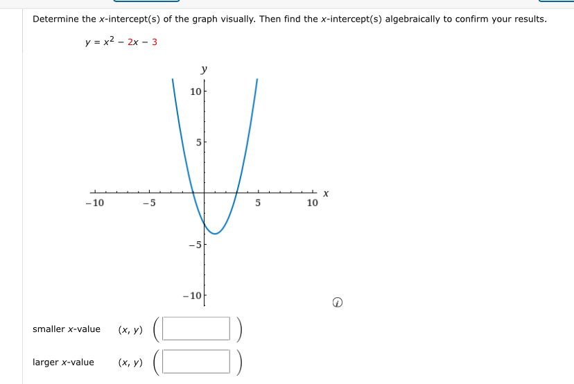 Solved Determine the x-intercept(s) ﻿of the graph visually. | Chegg.com
