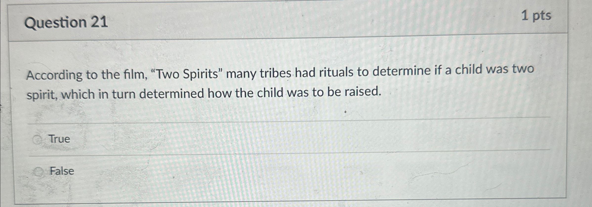 Solved Question 211 ﻿ptsAccording to the film, "Two Spirits" | Chegg.com