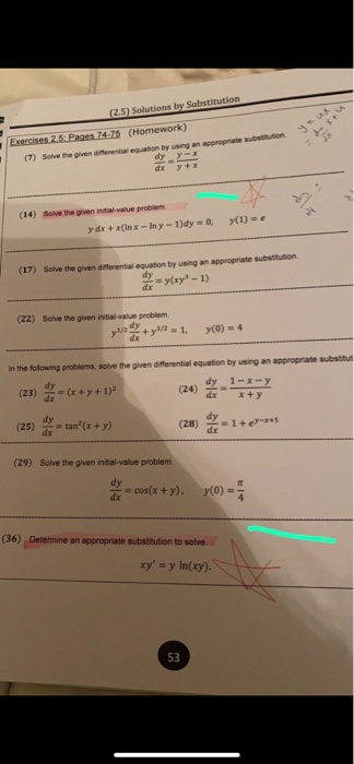Solved (25) Solutions by Substitution Exercises 25 Pages | Chegg.com