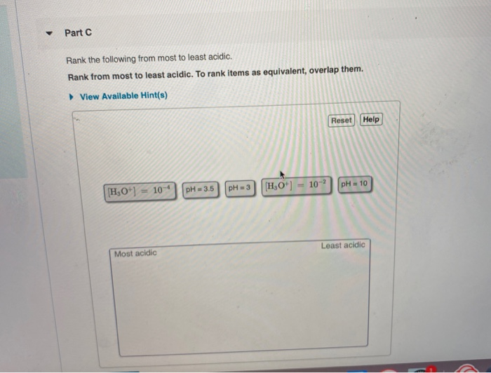Solved Learning Goal: To calculate pH and use it as a | Chegg.com
