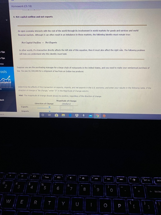 Solved Homework (Ch 18) 4. Net capital outflow and net | Chegg.com