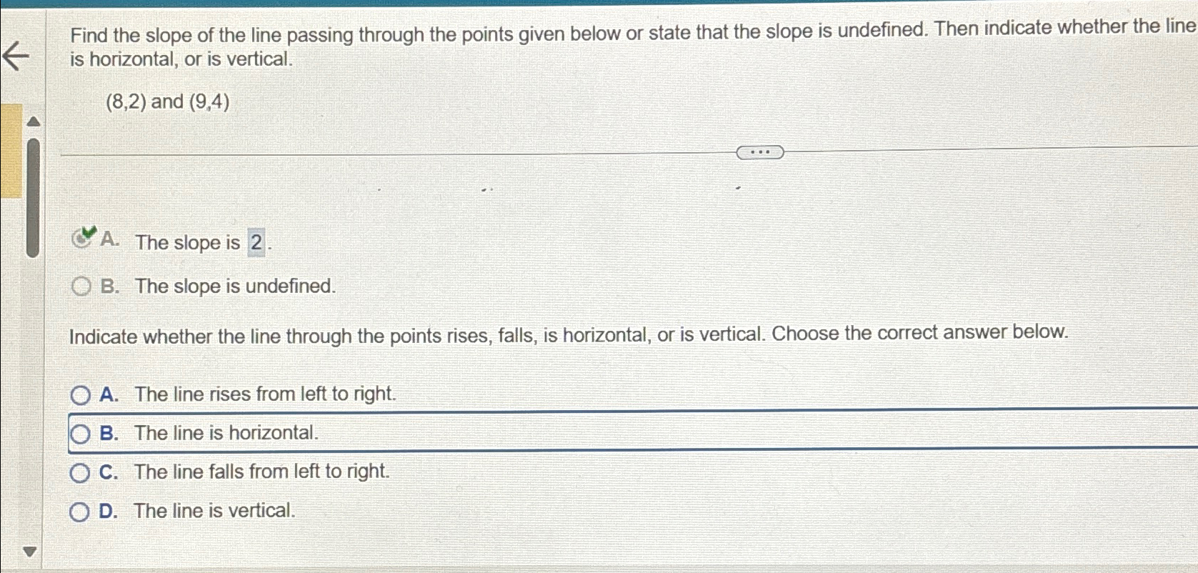 Solved Find the slope of the line passing through the points | Chegg.com