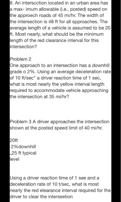 Three Change & Clearance Interval Problems Work the | Chegg.com