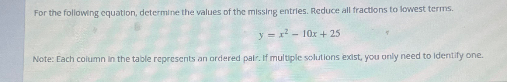 Solved For the following equation, determine the values of | Chegg.com