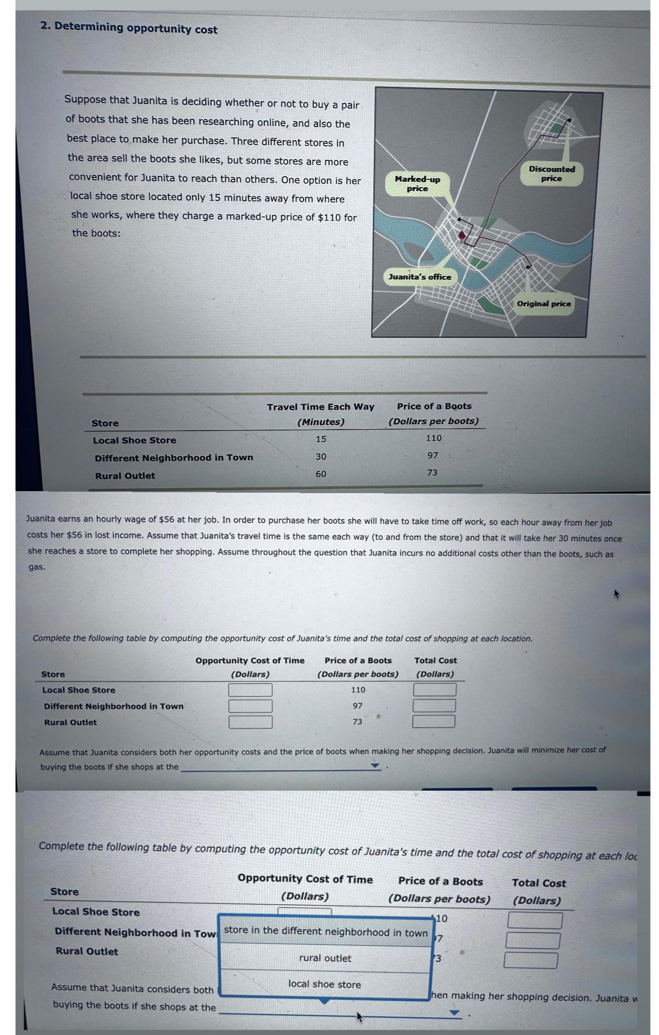Solved Determining oppurtunity cost. Fill in thr blank and | Chegg.com