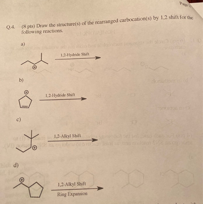 Solved Page Q.4. (8 pts) Draw the structure(s) of the | Chegg.com