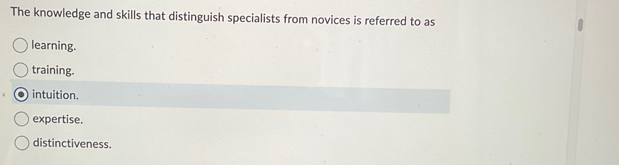 Solved The knowledge and skills that distinguish specialists | Chegg.com