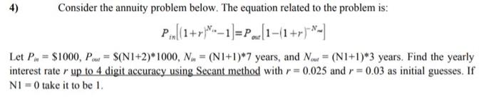 Solved Consider the annuity problem below. The equation | Chegg.com