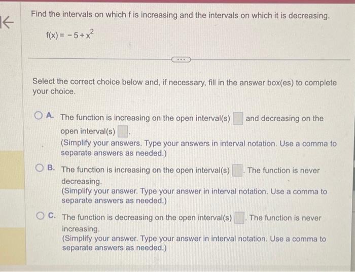 Solved Find the intervals on which f is increasing and the | Chegg.com