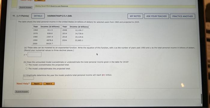 Solved A Points] HARMATHAP 12 5.1.049. (Found ysur mumerical | Chegg.com