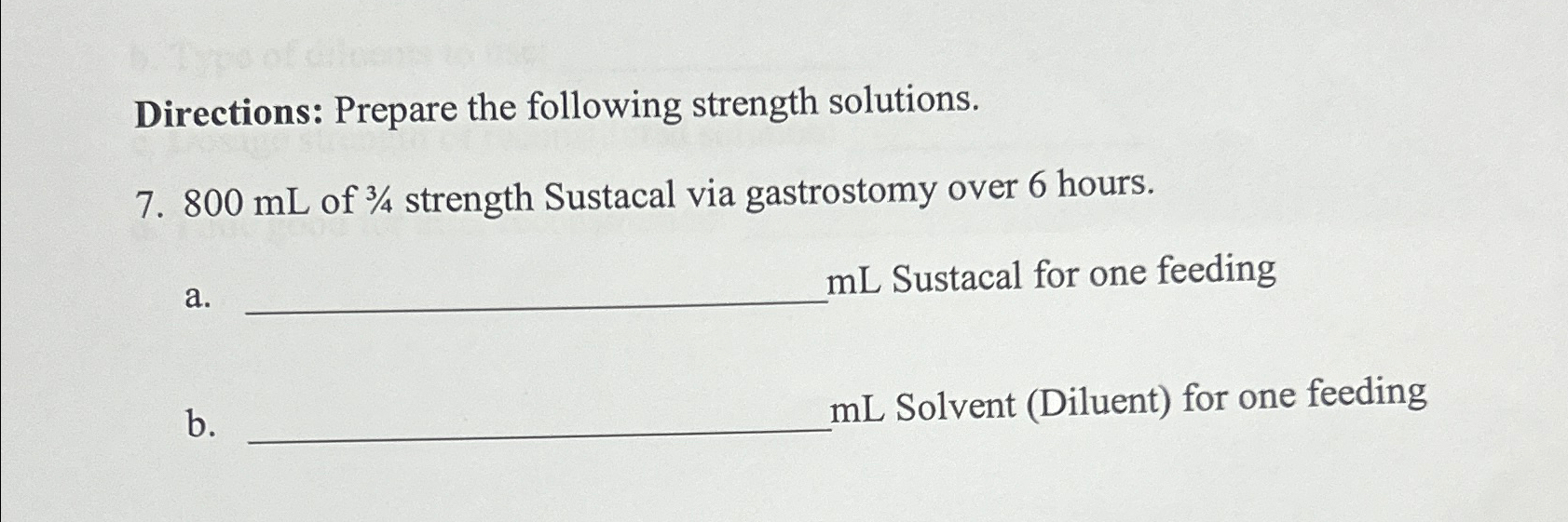 Solved Directions: Prepare the following strength | Chegg.com