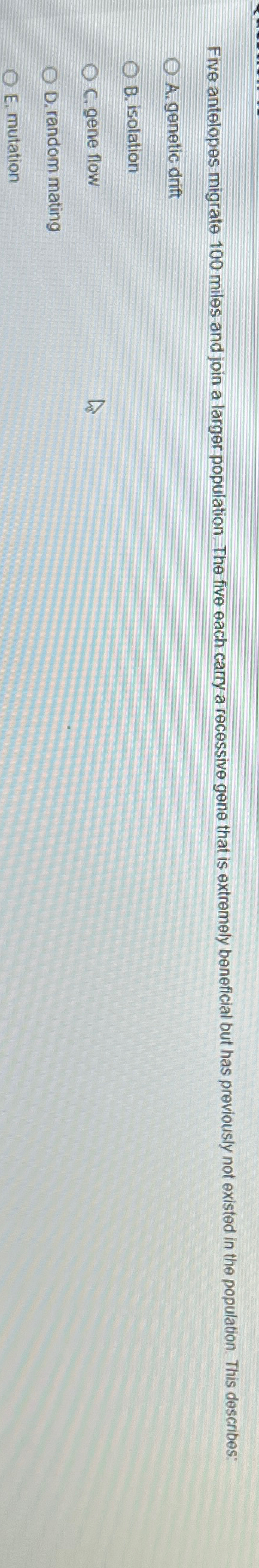 Solved Five antelopes migrate 100 ﻿miles and join a larger | Chegg.com