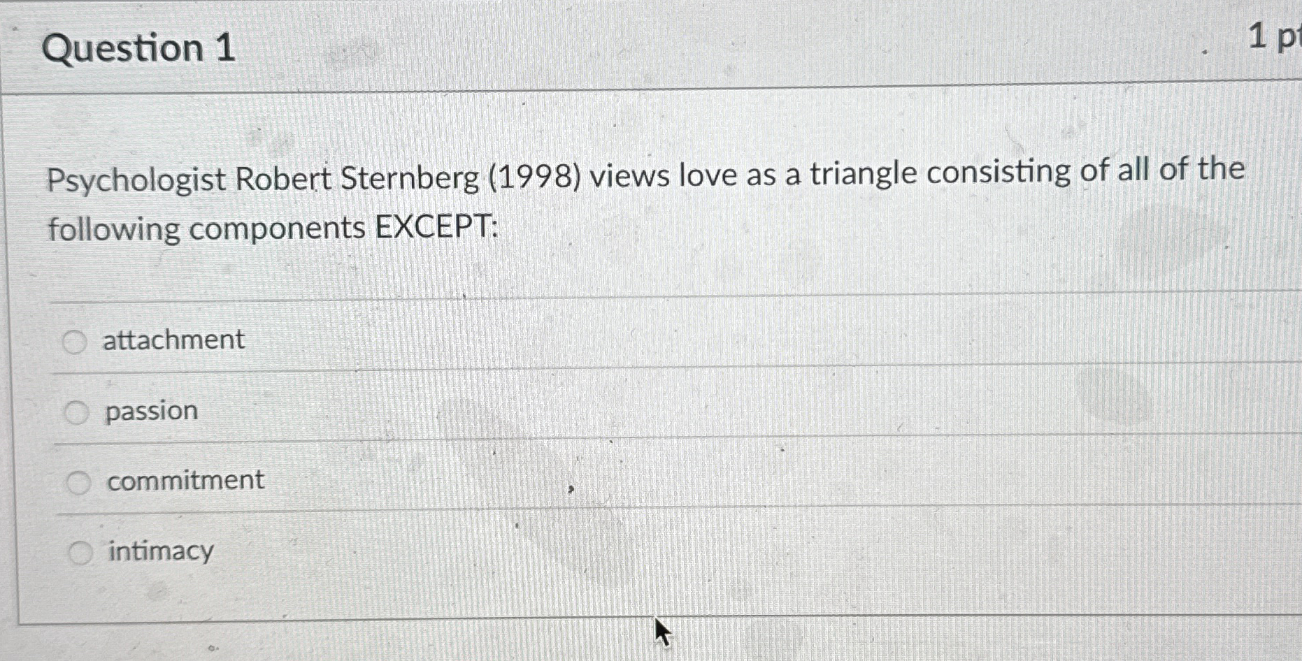 Solved Question 11 ﻿pPsychologist Robert Sternberg (1998) | Chegg.com