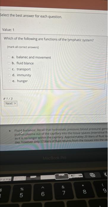 Solved Which of the following are functions of the lymphatic | Chegg.com