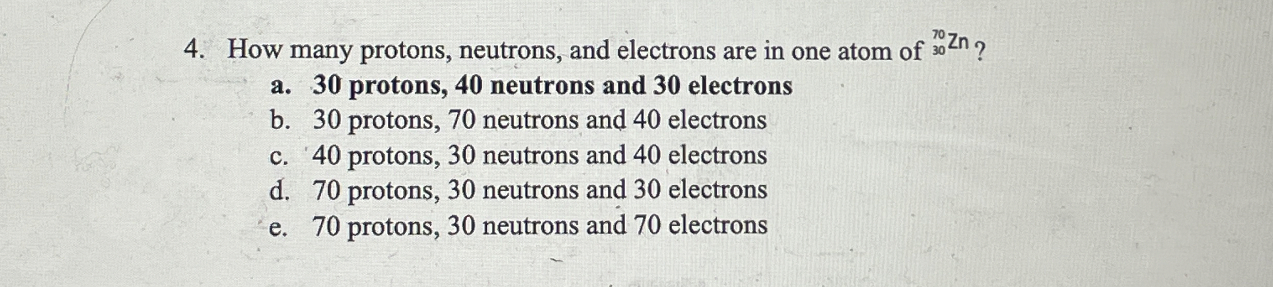 Solved How many protons, neutrons, and electrons are in one | Chegg.com