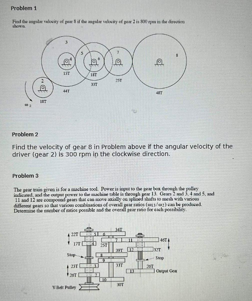 Solved Find the angular velocity of gear 8 if the angular | Chegg.com