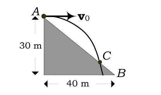 [Solved]: A ball is thrown horizontally at a speed of 10m/s