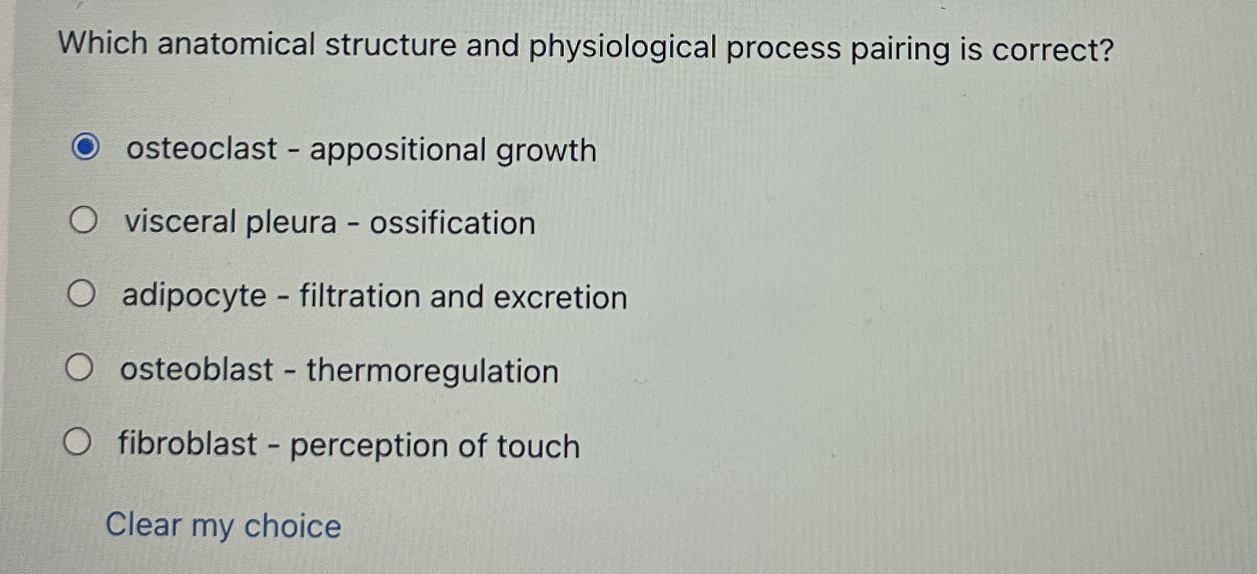 Solved Which anatomical structure and physiological process | Chegg.com