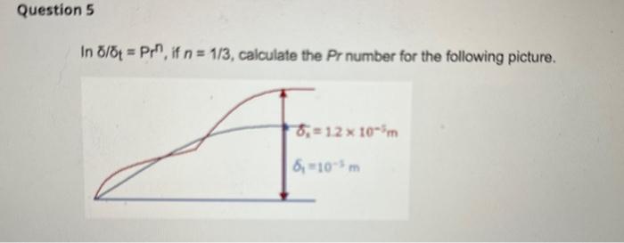 Solved In δ/δt=Prn, if n=1/3, calculate the Pr number for | Chegg.com