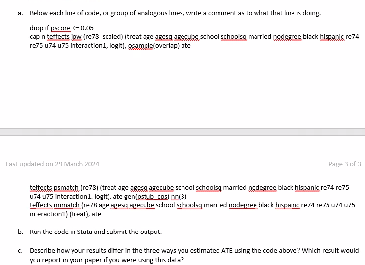 Solved a. ﻿Below each line of code, or group of analogous | Chegg.com