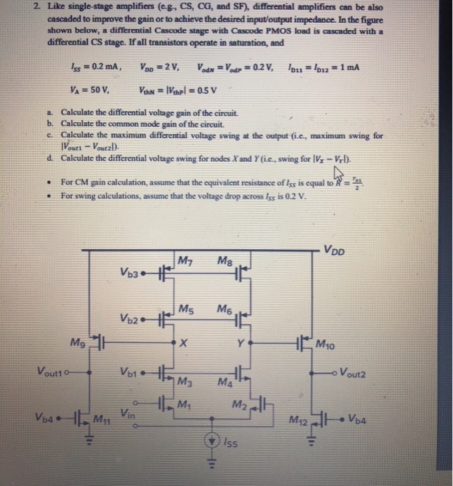 2. Like single-stage amplifiers (c.g., CS, CG, and | Chegg.com