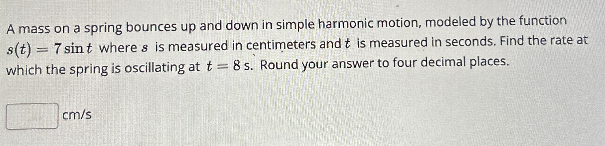 Solved A mass on a spring bounces up and down in simple | Chegg.com