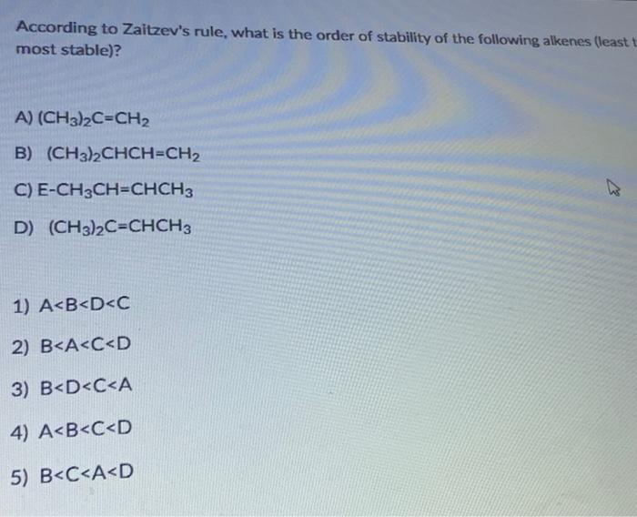 Solved Zaitsev's rule can be used to predict the major | Chegg.com