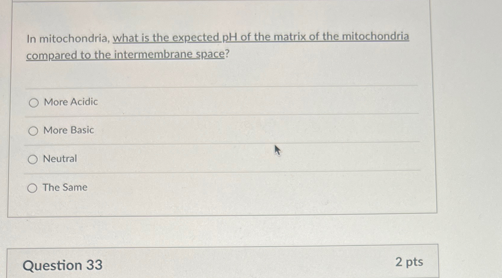 Solved In mitochondria, what is the expected pH ﻿of the | Chegg.com