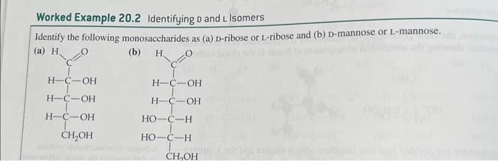 Solved Worked Example 20.2 Identifying D and L Isomers | Chegg.com
