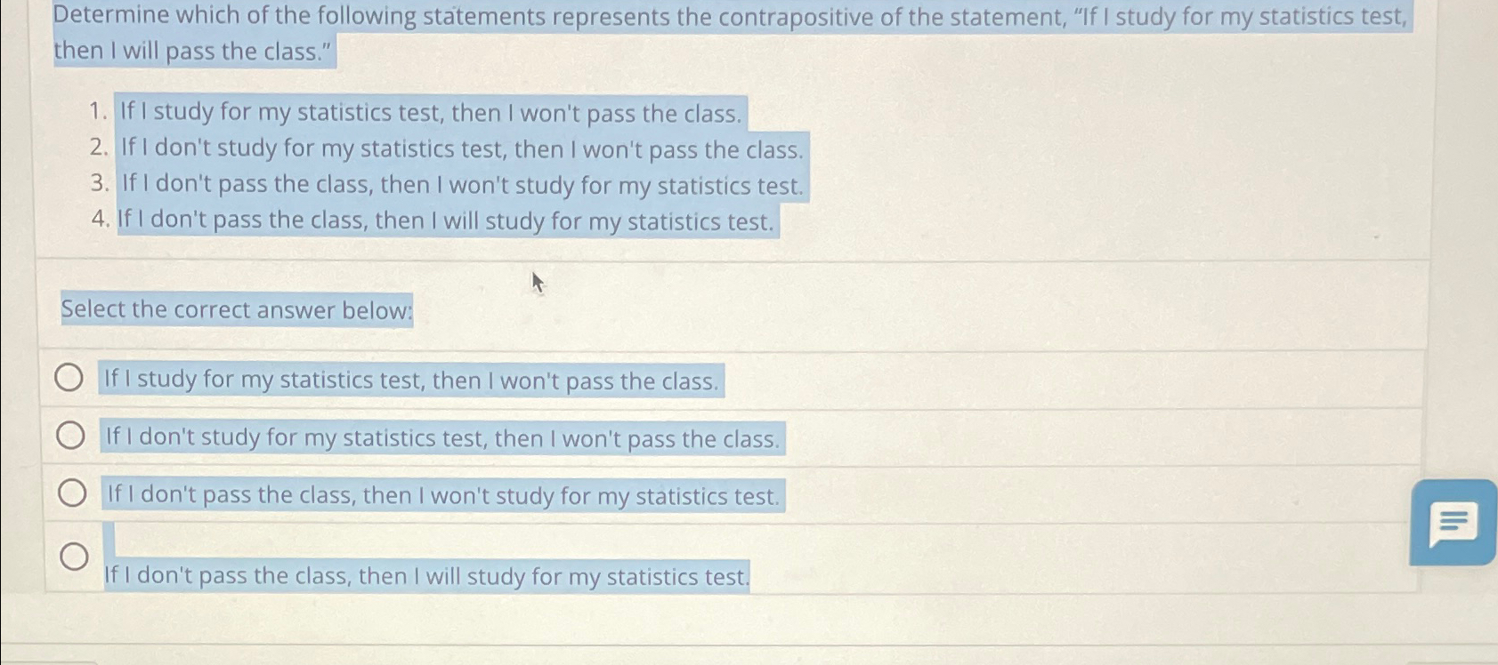 Solved Determine which of the following statements | Chegg.com