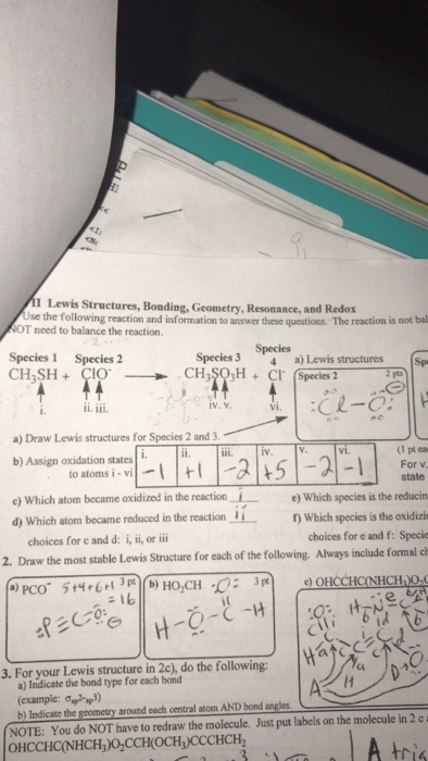 Solved 11 Lewis Structures, Bonding, Geometry, Resonance, | Chegg.com