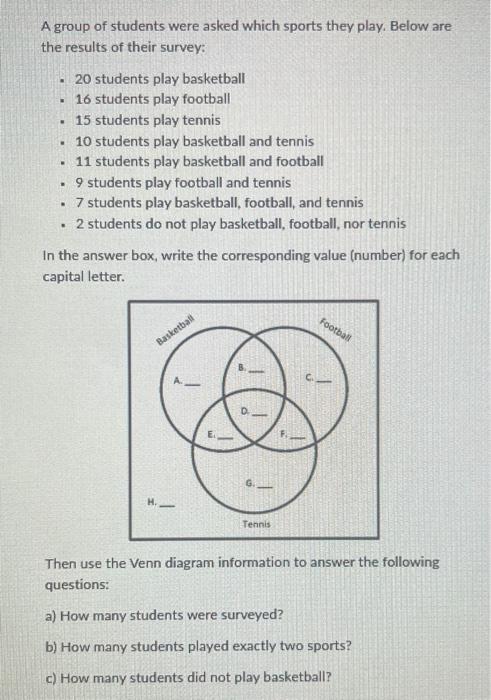 Solved A group of students were asked which sports they | Chegg.com