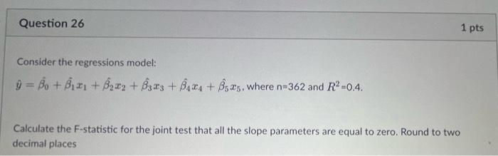 Solved Consider the regressions model: | Chegg.com