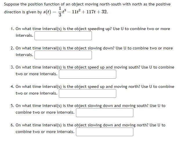 Solved Suppose the position function of an object moving | Chegg.com