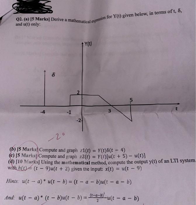 Solved Q2. (a) [5 Marks] Derive a mathematical expression | Chegg.com