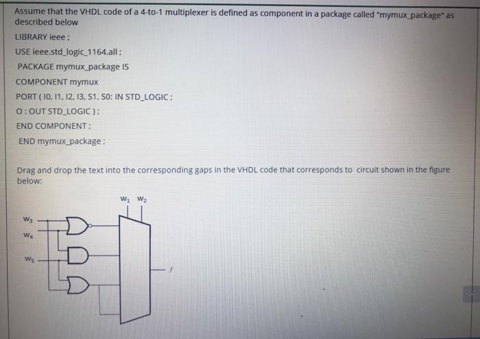 Solved Assume that the VHDL code of a 4-to-1 multiplexer is | Chegg.com