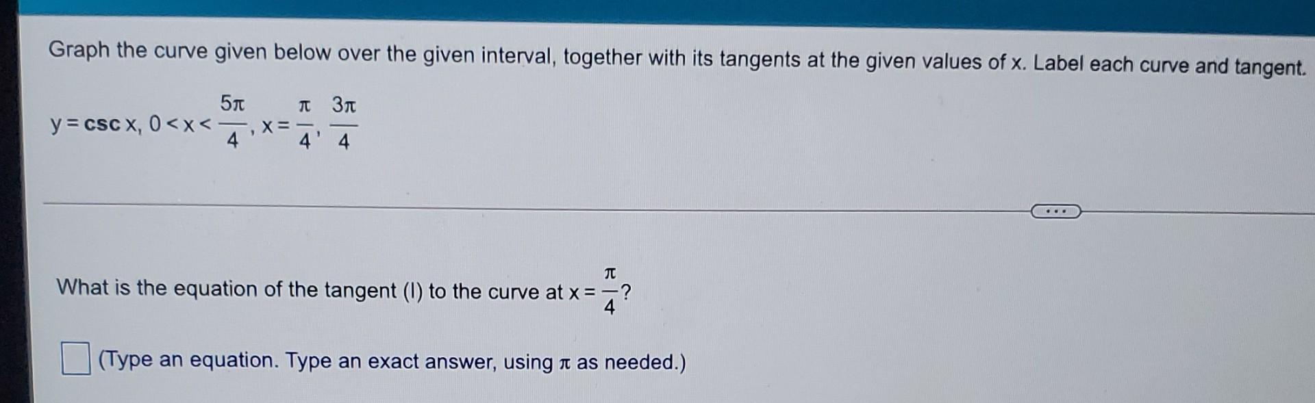 Solved Graph the curve given below over the given interval, | Chegg.com