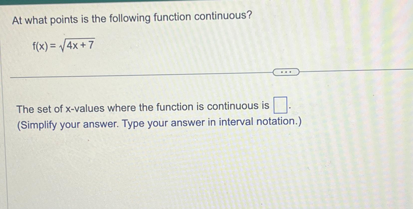 Solved At what points is the following function | Chegg.com
