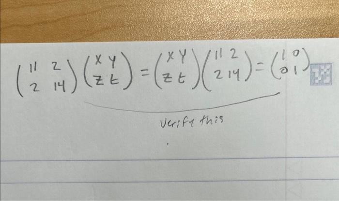 Solved (112214)(xzyt)=(xyzt)(112214)=(1001) | Chegg.com