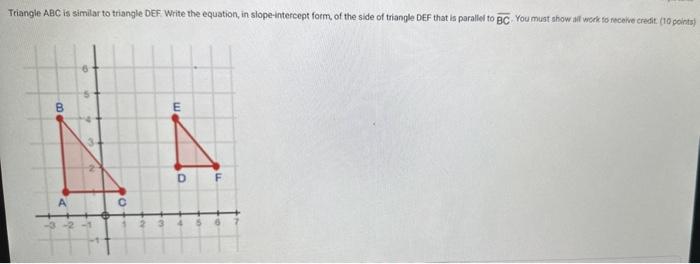 Solved Triangle ABC is similar to triangle DEF. Write the | Chegg.com