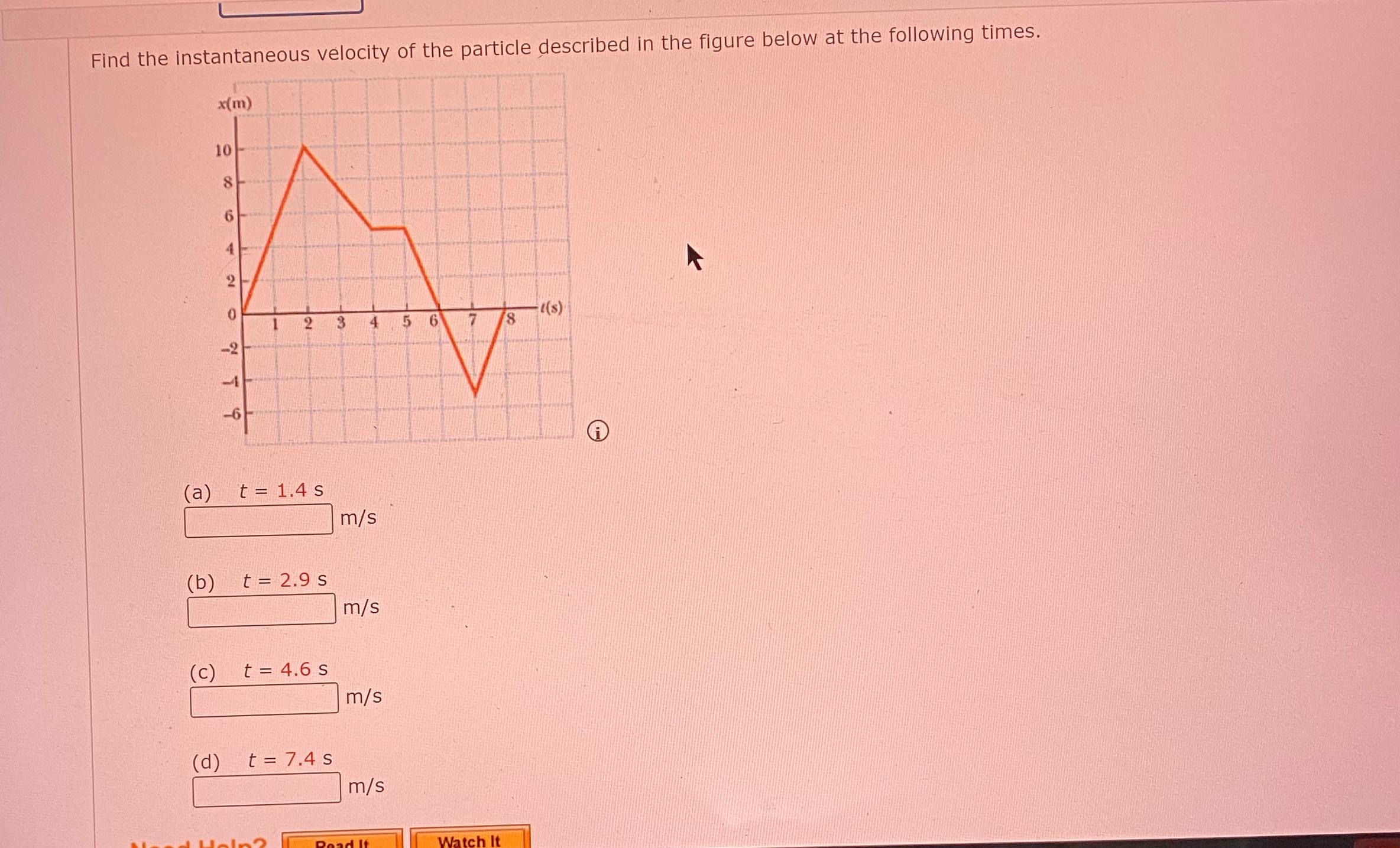 Solved Find the instantaneous velocity of the particle | Chegg.com