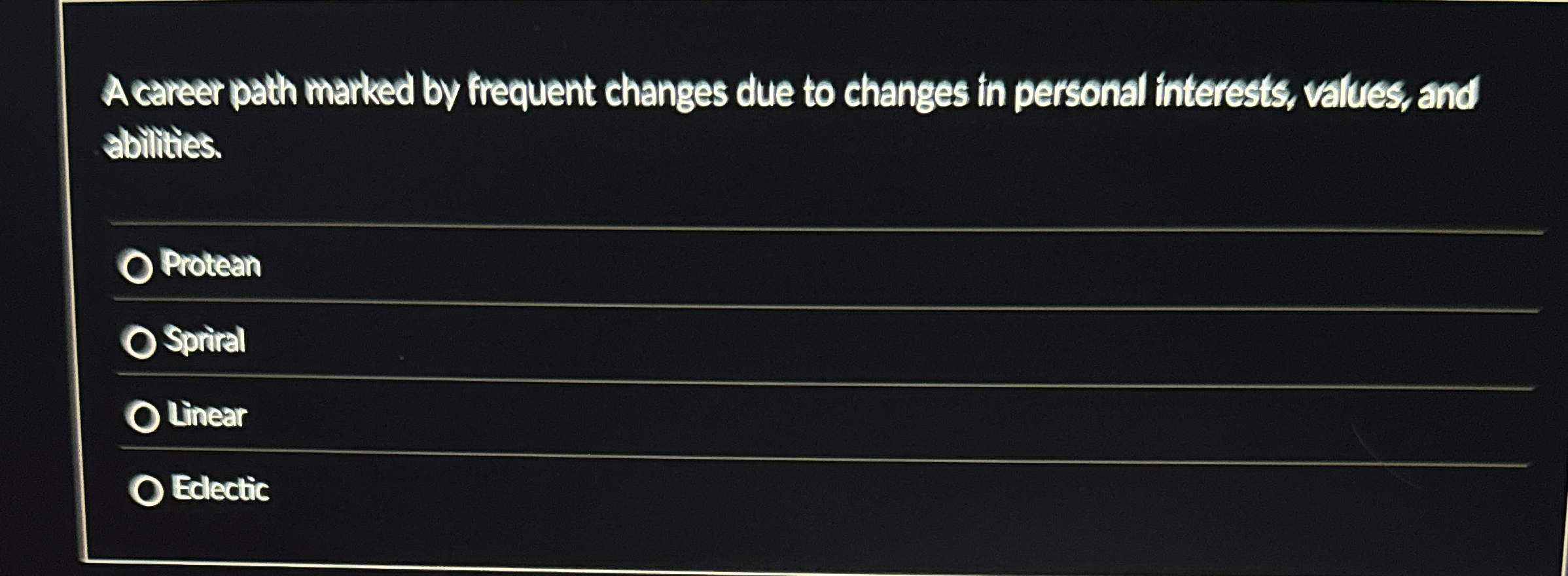 Solved A career path marked by frequent changes due to | Chegg.com