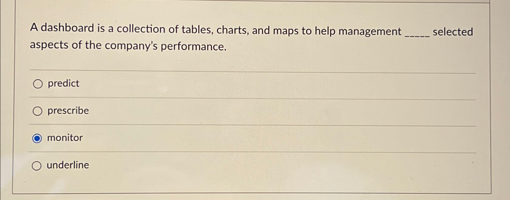 Solved A dashboard is a collection of tables, charts, and | Chegg.com
