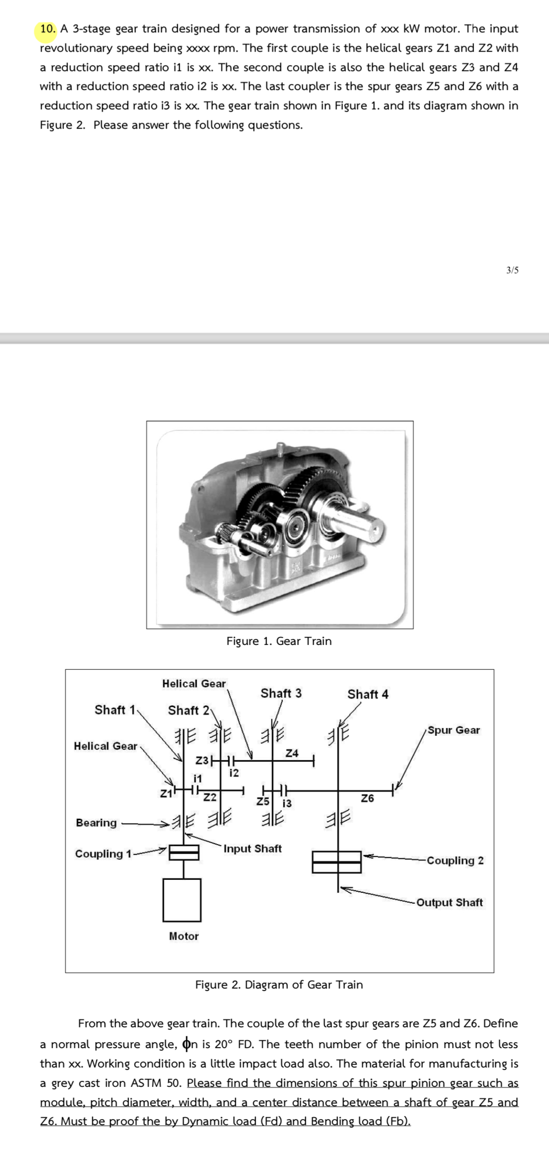 Solved A 3-stage gear train designed for a power | Chegg.com